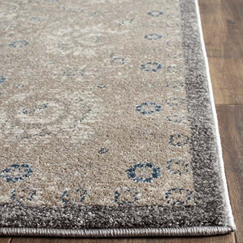 SAFAVIEH Sofia Collection Area Rug - 8' x 10', Light Grey & Beige, Vintage Oriental Distressed Design, Non-Shedding & Easy Care, Ideal for High Traffic Areas in Living Room, Bedroom (SOF330B)