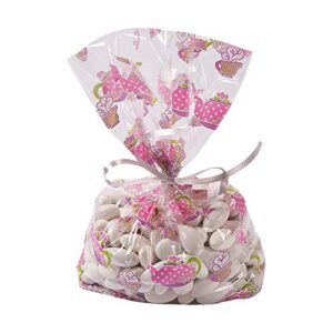 fun express - tea party cello bags for birthday - party supplies - bags - cellophane bags - birthday - 12 pieces