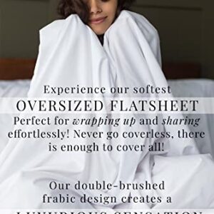 Southshore Fine Linens® - Oversized Flat Sheets Extra Large - 132 Inches x 110 Inches (Bright White)