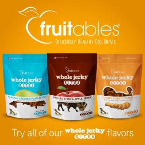 Fruitables Dog Treats – Whole Jerky Bites – Grilled Bison Dog Treats – Healthy Dog Treats – 5 Ounces