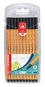 stabilo point 88 fineliner, black, wallet of 10