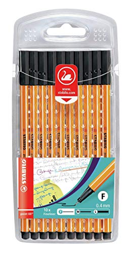 STABILO Point 88 Fineliner, Black, Wallet of 10