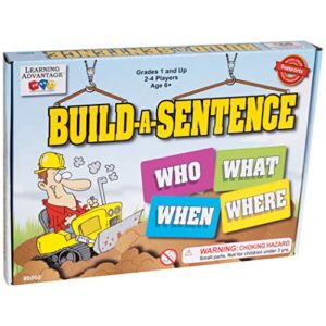 LEARNING ADVANTAGE-6002 Build-A-Sentence - Learning Games for Kids - Sentence Building and Literacy Game - Homeschool Supplies