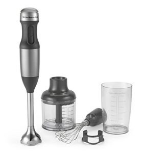 kitchenaid (renewed) rkhb2351cu 3-speed hand blender - contour silver