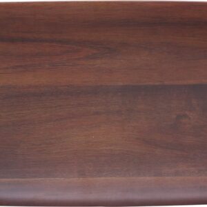 Carlisle FoodService Products Epicure Plastic Rectangle Tray, 13.875" x 7.75", Dark Woodgrain