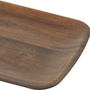 Carlisle FoodService Products Epicure Plastic Rectangle Tray, 13.875" x 7.75", Dark Woodgrain