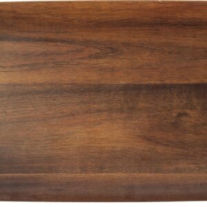 Carlisle FoodService Products Epicure Plastic Rectangle Tray, 13.875" x 7.75", Dark Woodgrain