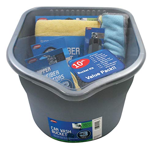 Carrand 94108VA Car Wash Bucket Kit (10-Piece) , Gray