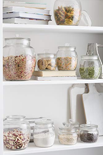 Kilner Glassware Universal Storage Jar Durable Multi-Purpose Glass Container with Airtight Push-top Lid, 28-3/4-Fluid Ounces, 1 EA, Clear