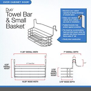 Spectrum Diversified Duo Over-the-Cabinet Towel Bar and Small Basket, Large, Chrome