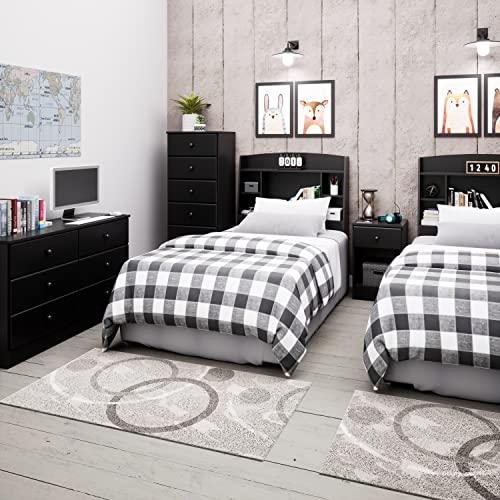 Prepac Astrid 6 Drawer Dresser for Bedroom, Tall Chest of Drawers, Bedroom Furniture, Clothes Storage and Organizer, 16.75" D x 20" W x 52.25" H, Black, BDBH-0401-1