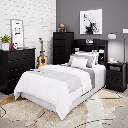 Prepac Astrid 6 Drawer Dresser for Bedroom, Tall Chest of Drawers, Bedroom Furniture, Clothes Storage and Organizer, 16.75" D x 20" W x 52.25" H, Black, BDBH-0401-1