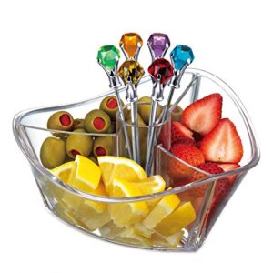 prodyne gs-7-c happy hour acrylic garnish server, clear