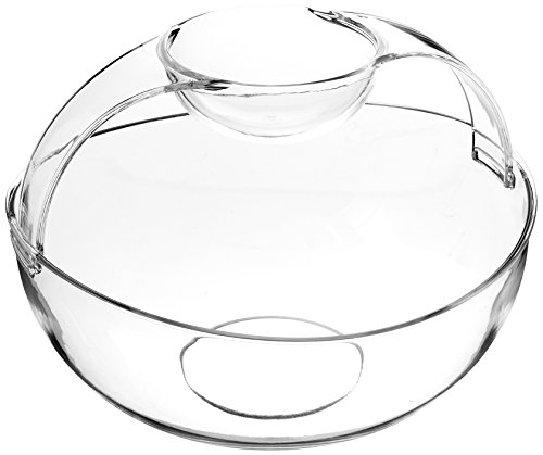 Prodyne CD-2 Arch Chip & Dip Bowl (Removable Arched Dip Cup), Clear