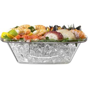 Prodyne Acrylic Flip Salad On Ice Bowl with Lid, 2pc Set, 10", Clear