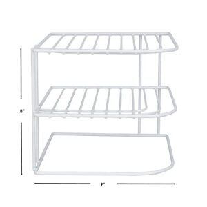 Home Basics 3-Tier Kitchen Corner Counter Shelf and Cabinet Organizer Heavy Duty Wire Shelf in White