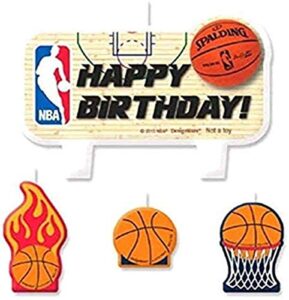 amscan nba birthday cake candle set - 4 pcs