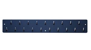 industrial key rack, powder coated steel, 19 hooks, keeps keys, time clock badges and other items organized and easily accessible, black