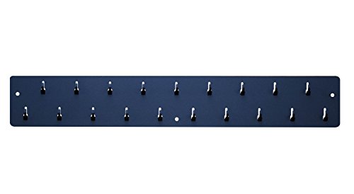 Industrial Key Rack, Powder Coated Steel, 19 Hooks, Keeps Keys, Time Clock Badges and Other Items Organized and Easily Accessible, Black