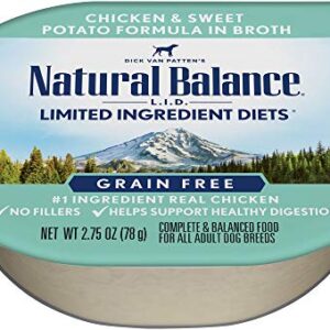 Natural Balance Limited Ingredient Diet Chicken & Sweet Potato | Adult Wet Grain-Free Canned Dog Food in Broth | 2.75 Ounce (Pack of 24)