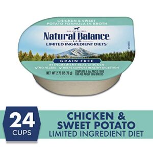 Natural Balance Limited Ingredient Diet Chicken & Sweet Potato | Adult Wet Grain-Free Canned Dog Food in Broth | 2.75 Ounce (Pack of 24)