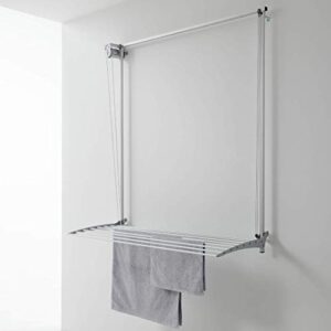 foxydry Wall Mounted Clothes Drying Rack, Pulley Clothes Airer Wall, Vertical Drop Down Laundry Drying Rack (100)