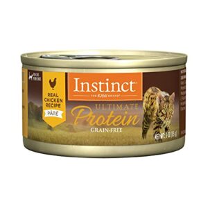 instinct ultimate protein grain free real chicken recipe natural wet canned cat food, 3 oz. cans (case of 24)