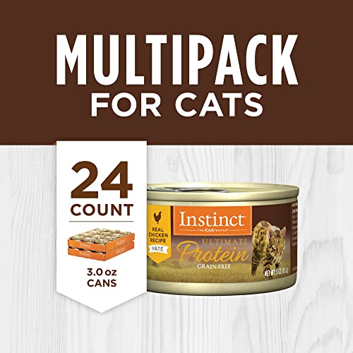 Instinct Ultimate Protein Grain Free Real Chicken Recipe Natural Wet Canned Cat Food, 3 oz. Cans (Case of 24)