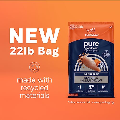 Canidae Pure Limited Ingredient Premium Senior Real Chicken, Sweet Potato & Garbanzo Bean Recipe Dry Dog, 22 lbs, Grain Free