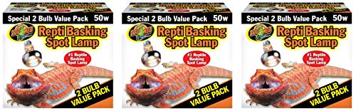 Zoo Med Reptile Basking Spot Lamp 50 Watt - 6 Bulbs Total (3 Packs with 2 per Pack)