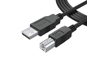 6ft long usb-2.0 cable type-a to type-b high speed cord for audio interface, midi keyboard, usb microphone, mixer, speaker, monitor, instrument, strobe light system laptop mac pc type a to type b