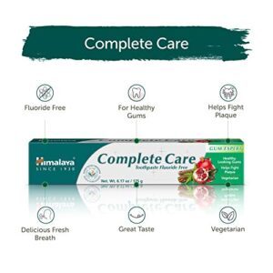 Himalaya Complete Care Toothpaste, Fluoride Free to Reduce Plaque and Brighten Teeth, 6.17 Oz