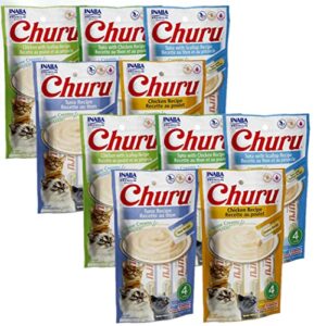 inaba churu lickable creamy purée cat treats 5 flavor variety pack of 40 tubes