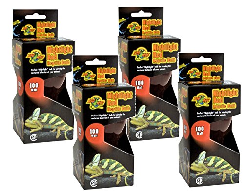 Zoo Med Nightlight Red Reptile Bulb 100 Watts (4 Pack)