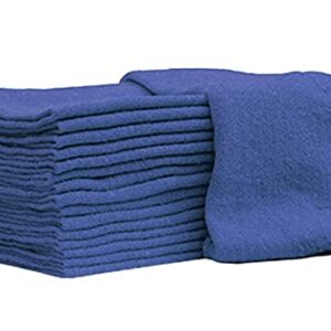 Nabob Wipers Auto Mechanic Shop Towels 25 Pack Shop Rags 100% Cotton Size 14"x14" Commercial Grade (25 Pack, Blue)