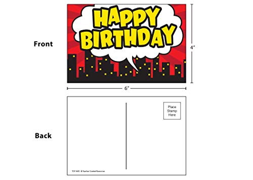 Teacher Created Resources Superhero Happy Birthday Postcard (5605)