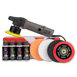 chemical guys buf_503x torqx random orbital polisher, pads, polishes & compounds kit - 9 items