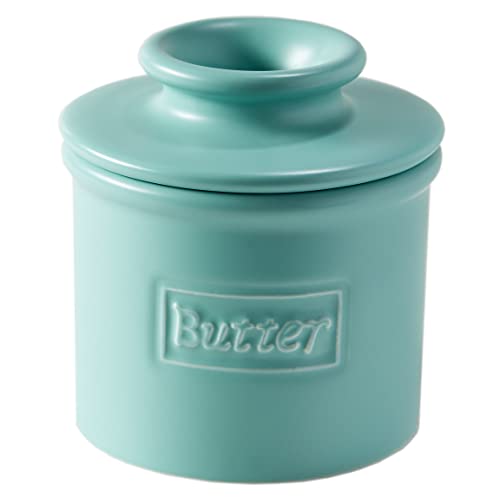 Butter Bell - The Original Butter Bell crock by L Tremain, a Countertop French Ceramic Butter Dish Keeper for Spreadable Butter, Café Matte Collection, Aqua