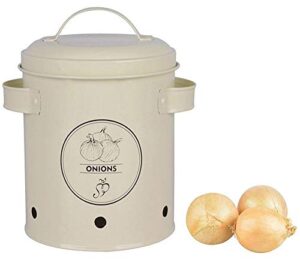 esschert design onions storage tin, metal