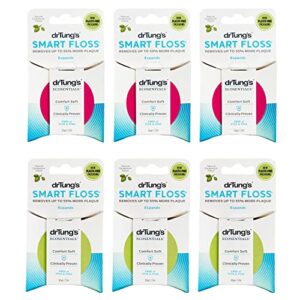 drtung's smart floss, 30 yds, dental floss - natural cardamom flavor colors may vary (6 pack)