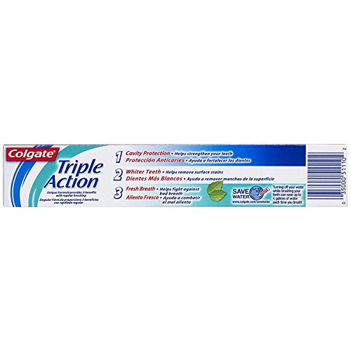 Colgate Triple Action Travel Toothpaste, Mint - 2.5 Ounce (Pack of 6)