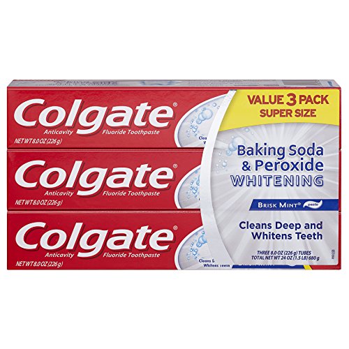 Colgate Baking Soda and Peroxide Whitening Toothpaste - 8 ounce (3 Pack)