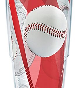 Tervis Baseballs Red & Mitt Background Made in USA Double Walled Insulated Tumbler Travel Cup Keeps Drinks Cold & Hot, 24oz, Classic