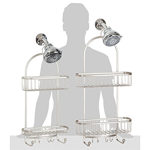 InterDesign York Extra Large Shower Caddy - Bathroom Storage Shelves for Shampoo, Conditioner and Soap, Satin