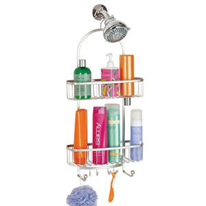 InterDesign York Extra Large Shower Caddy - Bathroom Storage Shelves for Shampoo, Conditioner and Soap, Satin