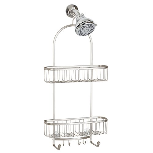 InterDesign York Extra Large Shower Caddy - Bathroom Storage Shelves for Shampoo, Conditioner and Soap, Satin