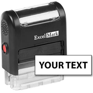 ExcelMark Custom Self Inking Rubber Stamp - Home or Office (A1539-1 Line with Bold Font)