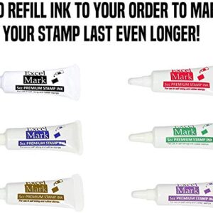 ExcelMark Custom Self Inking Rubber Stamp - Home or Office (A1539-1 Line with Bold Font)