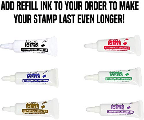 ExcelMark Custom Self Inking Rubber Stamp - Home or Office (A1539-1 Line with Bold Font)