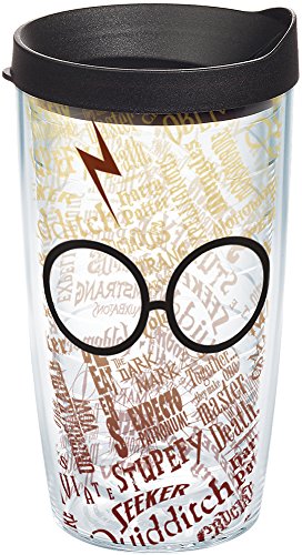 Tervis Made in USA Double Walled Harry Potter - Glasses and Scar Insulated Tumbler Cup Keeps Drinks Cold & Hot, 16oz, Classic